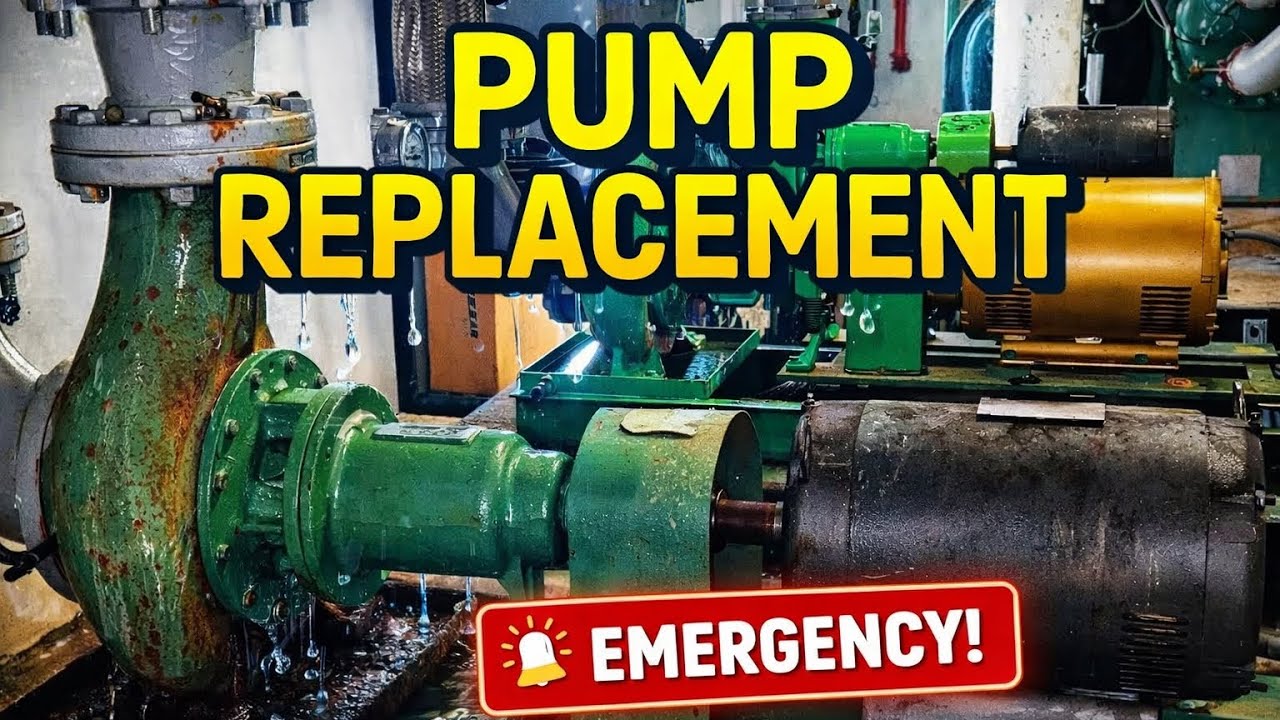 Chiller 15hp Condenser Pump Install And Alignment #hvac #chiller #york ...
