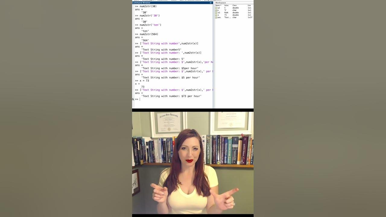 Matlab Num2str Convert Numbersdouble Data Type To Strings Youtube