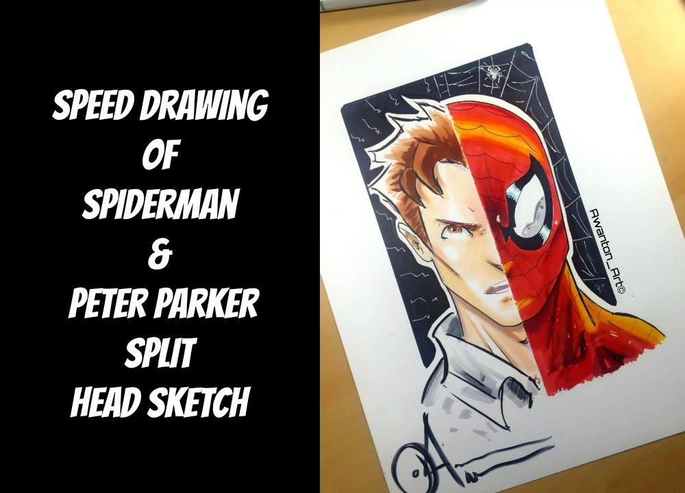 Speed Drawing of Spiderman | Peter Parker - YouTube