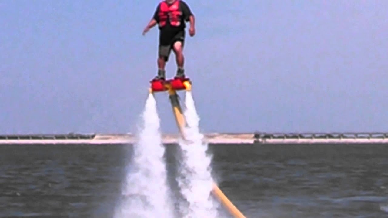 Dwayne homemade fly board no hand controls - YouTube
