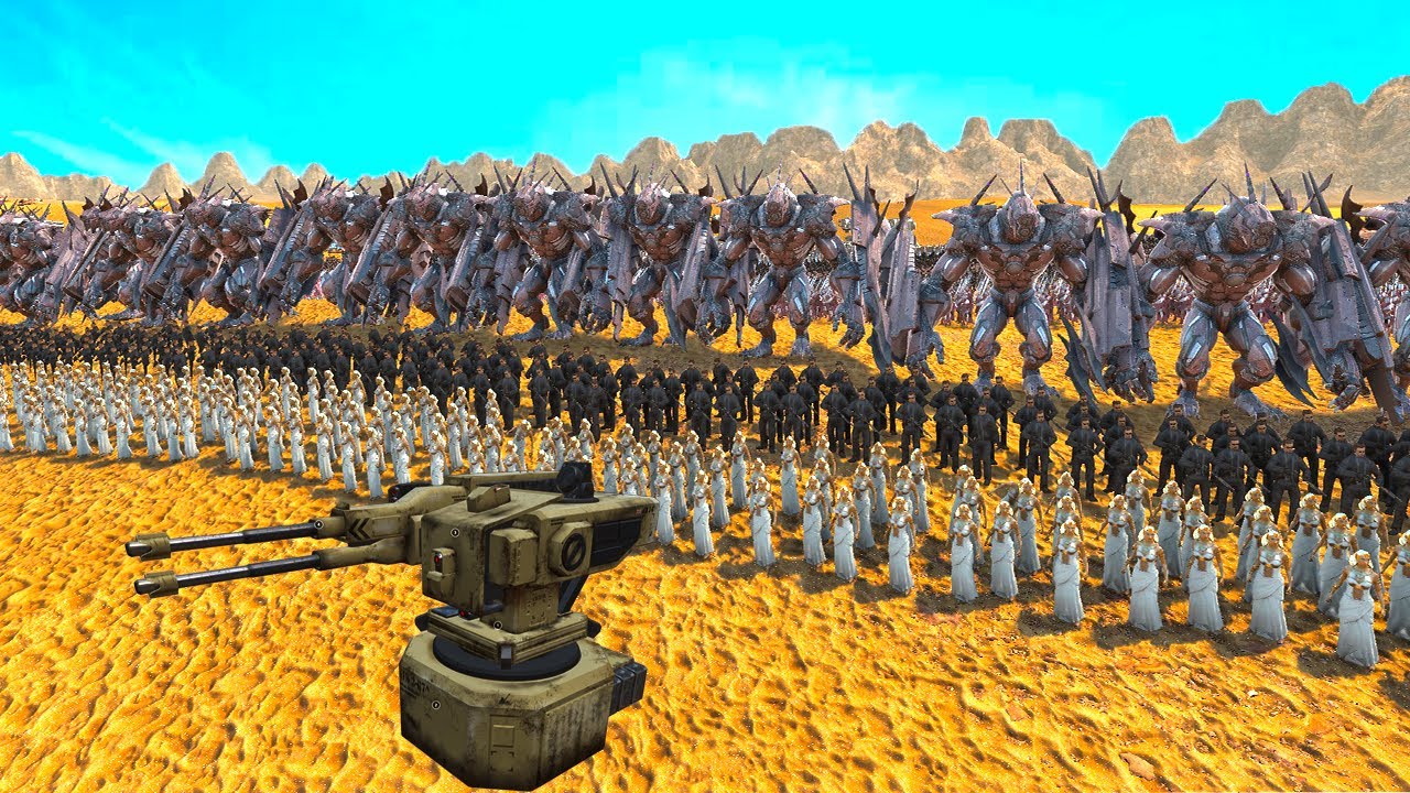 Auto Turret, Arma Robo & RAMBO vs 4 Million Alien, Hell Knight ...