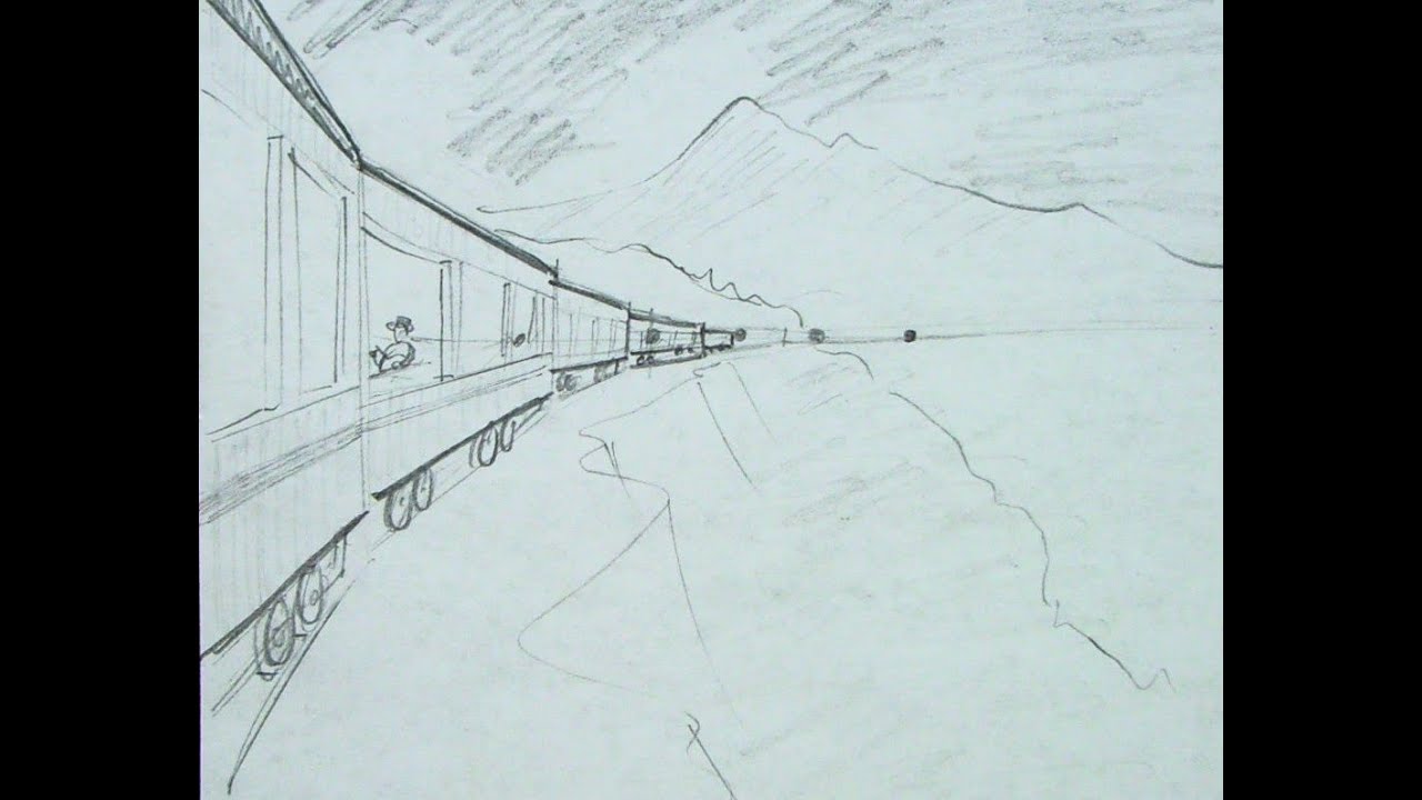 Train Perspective Drawing - YouTube