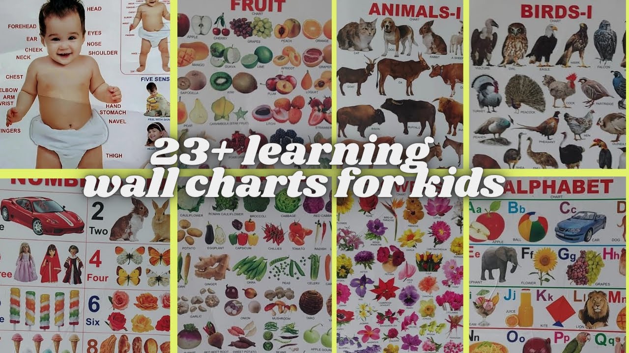 Learning wall charts for kids | pre-school learning charts ...