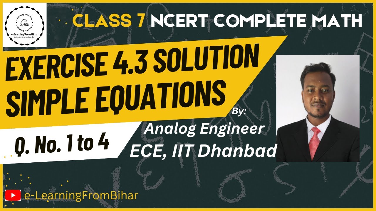Class 7 Math || Exercise 4.3|| Simple Equations || NCERT - YouTube