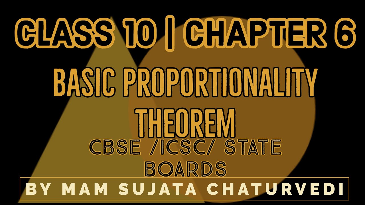 Class 10 |Intro / Proof of Thale's / Basic Proportionality Theorem|BPT ...