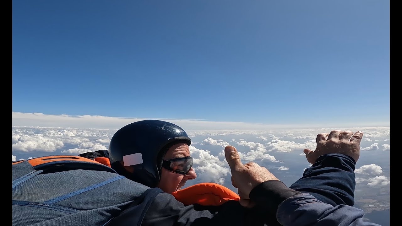 Steve #skydiving on his #AFF level two #skydive and he's #parachuting ...