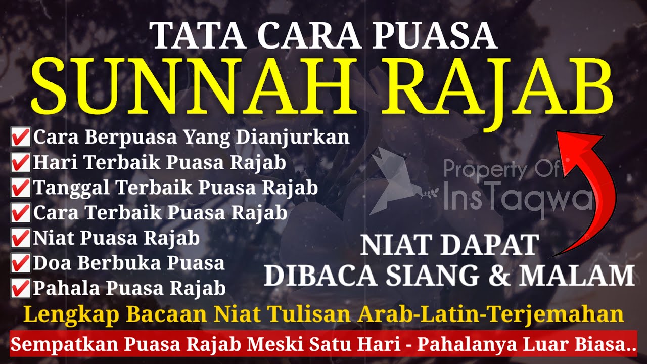 BACAAN NIAT PUASA RAJAB SIANG & MALAM, LENGKAP TULISAN ARAB-LATIN ...