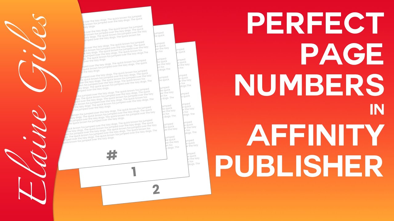 Perfect Page Numbers in Affinity Publisher - YouTube