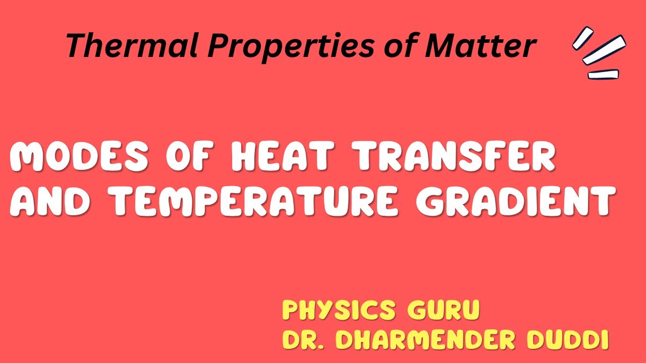 Modes of Heat transfer and Temperature gradient - YouTube