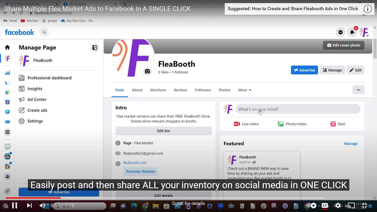 Share Your Flea Market Booth Vendor Page on Facebook In A SINGLE CLICK ...