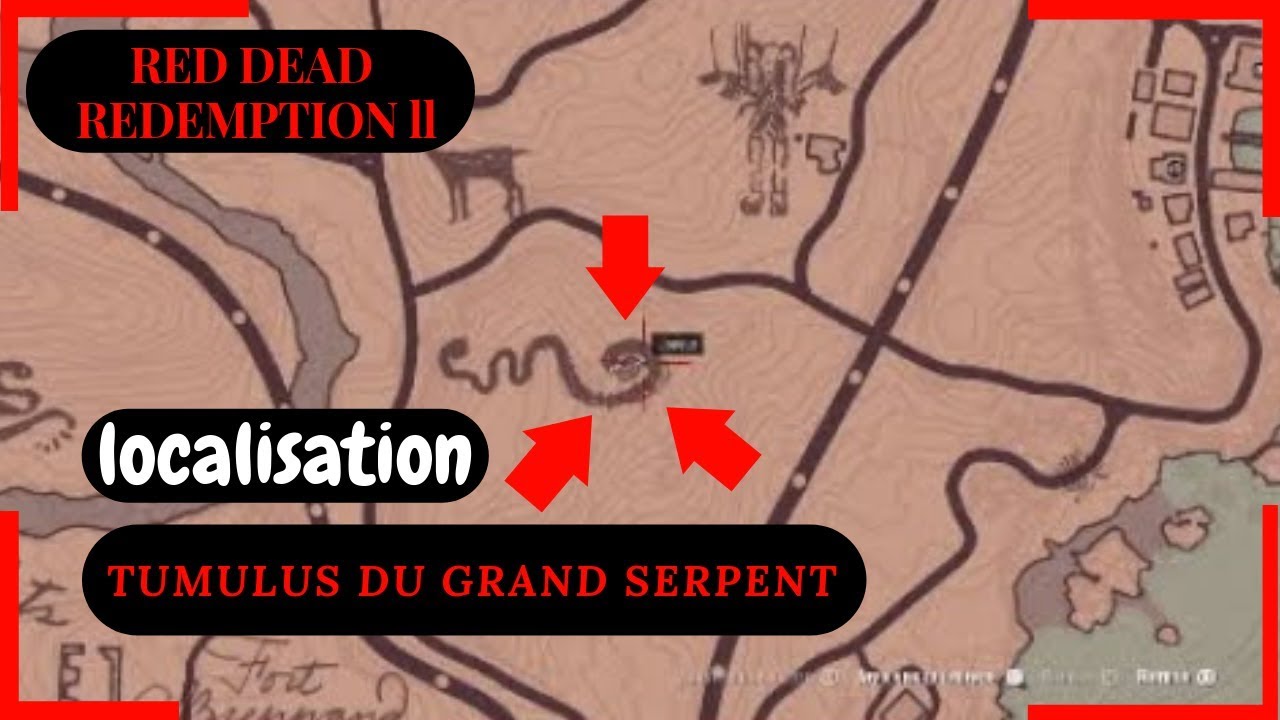 LOCALISATION TUMULUS DU GRAND SERPENT RED DEAD REDEMPTION 2 - YouTube