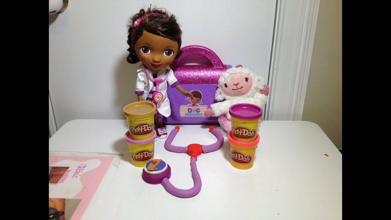 DOC MCSTUFFINS Play-DOH Tutorial How to Make Doc's Stethoscope - YouTube