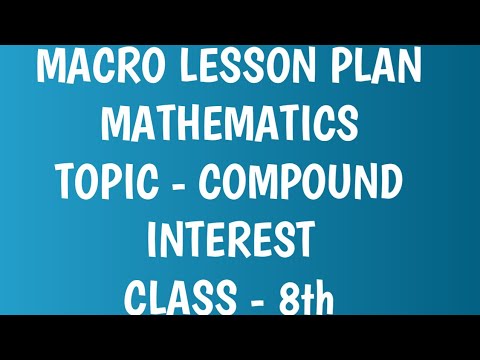 Macro lesson plan/TOPIC- COMPOUND INTEREST/ Mathematics/B.Ed - YouTube