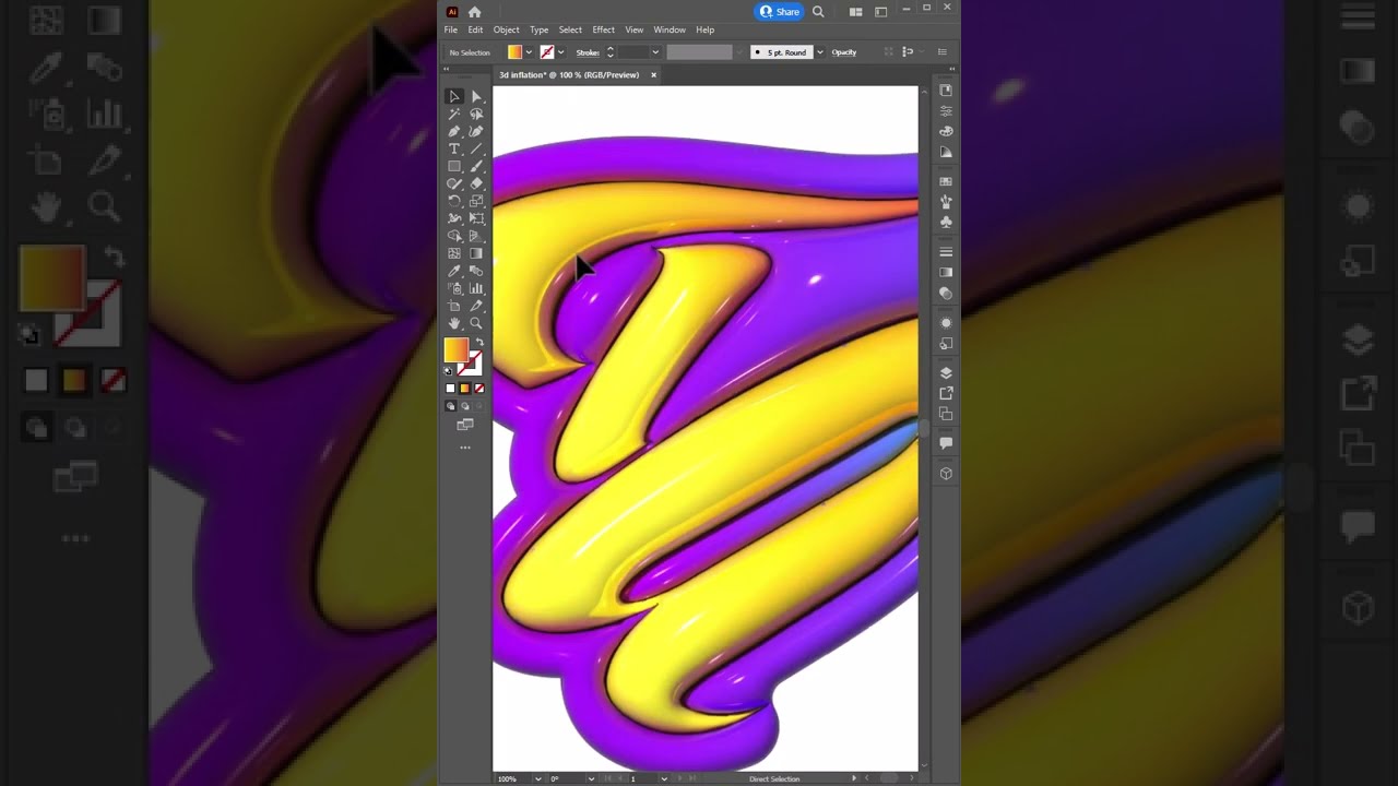Adobe illustrator 3d #inflate effect - YouTube