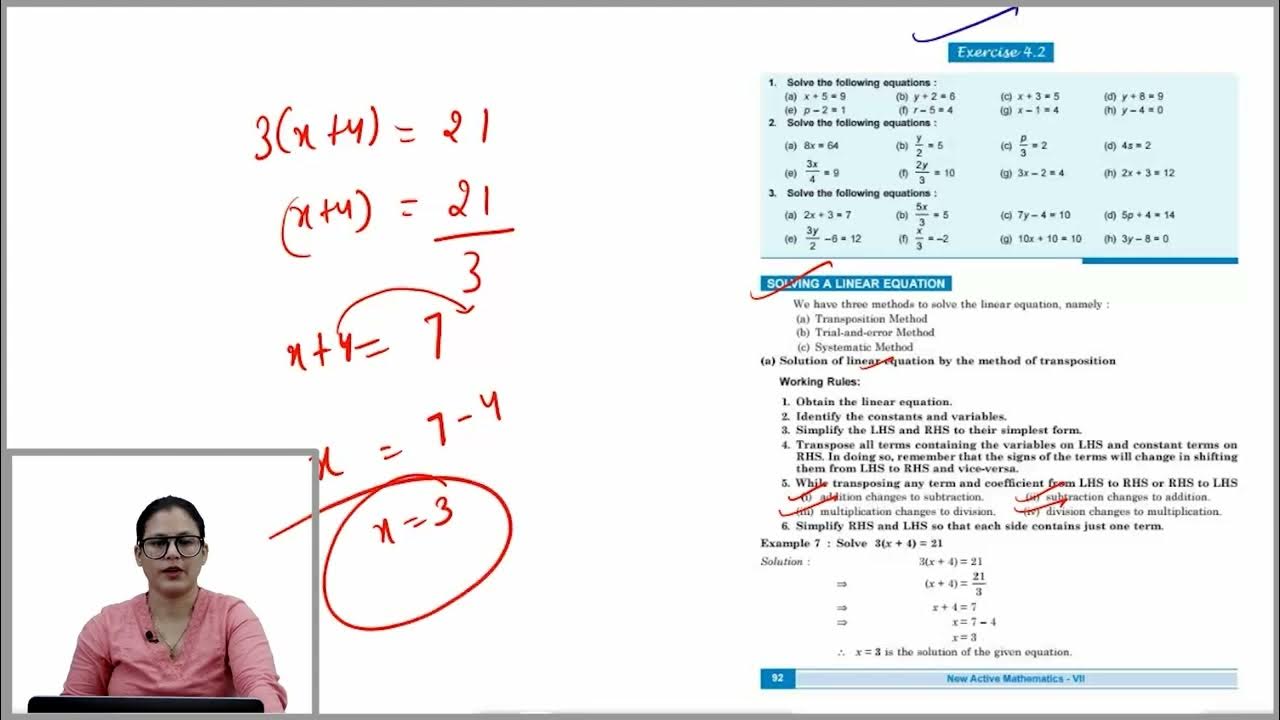 Ch 4 | Jay Cee | Active Mathmatices | Class 7 | Simple Equations | For ...