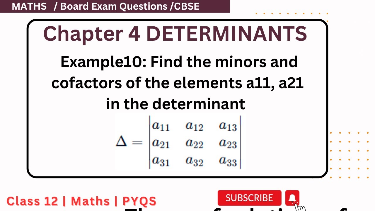 Example 10 Chapter4 Class 12 Math | Example 10 Class12 Ch 4 NCERT Maths | Chapter4 Example 10 ...