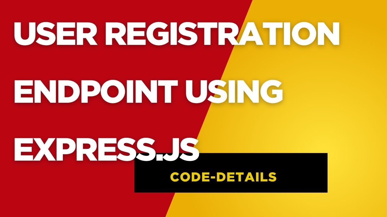 Part 4: Building a Secure Registration Endpoint in Express.js - YouTube
