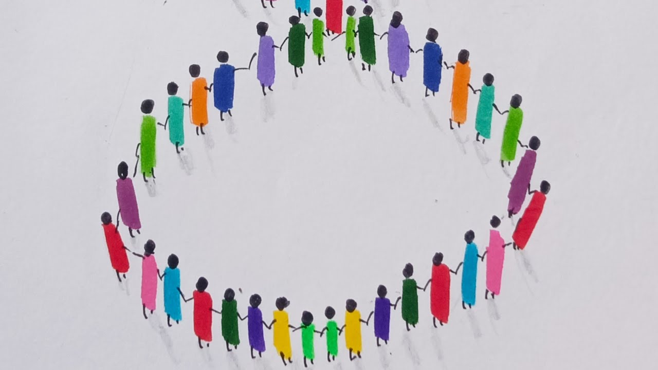 Unity in strength drawing using brush pens - YouTube