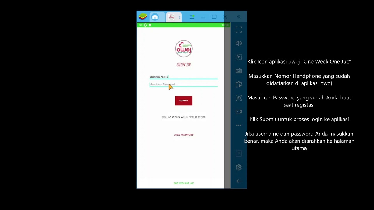 Panduan Login Aplikasi OWOJ Lewat Android - YouTube