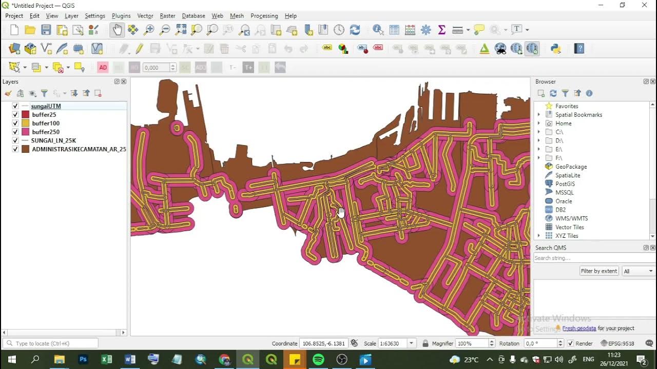 [Tutorial QGIS] WOW!!! Membuat peta bahaya banjir dengan analisis BUFFER? - YouTube
