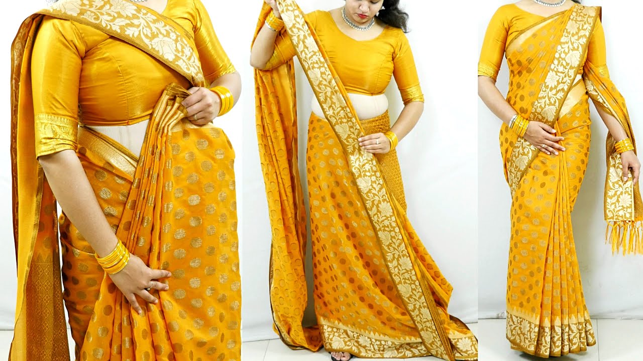 How to wear saree for beginners step by step tutorial | wedding special ...