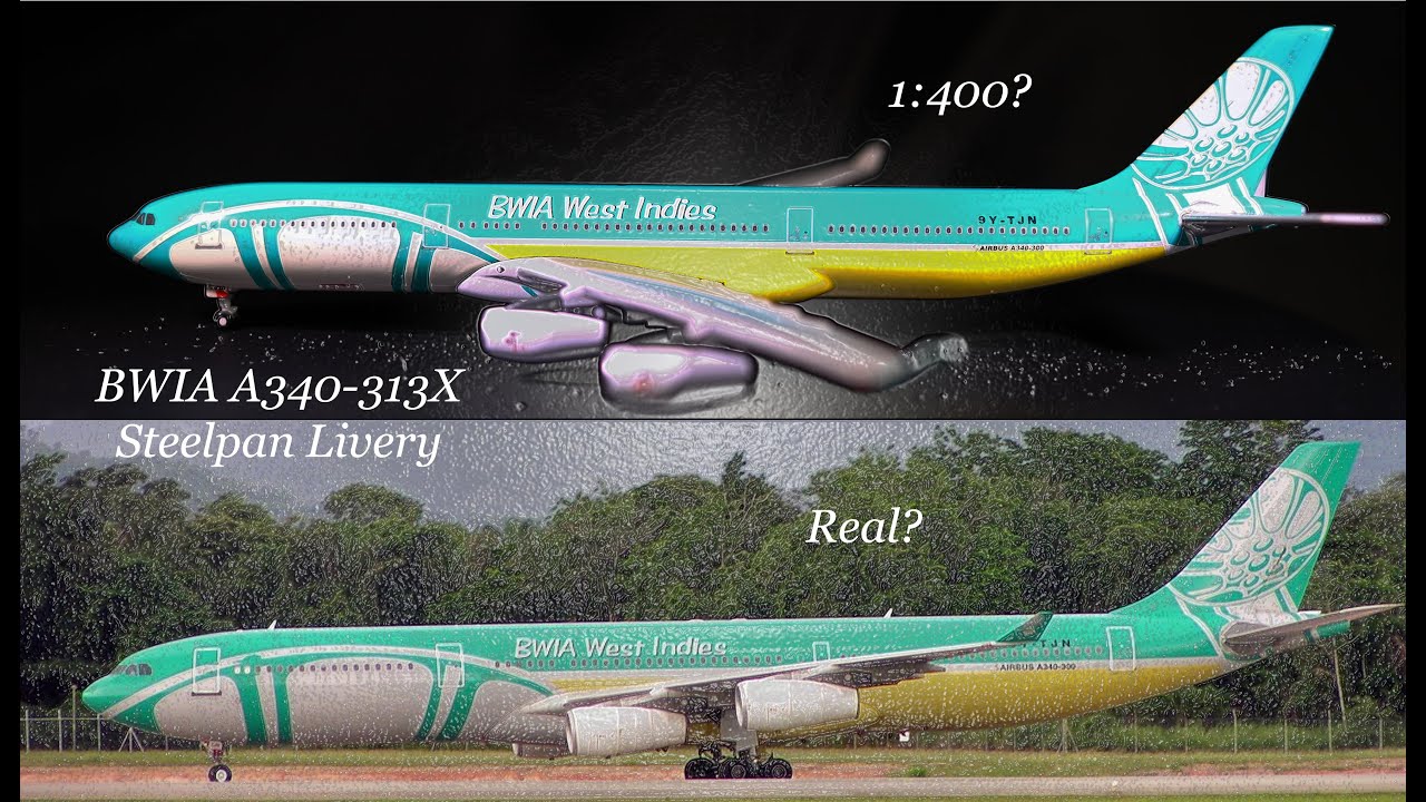 Real History of Gemini Jets BWIA International A340-313X in Steelpan ...