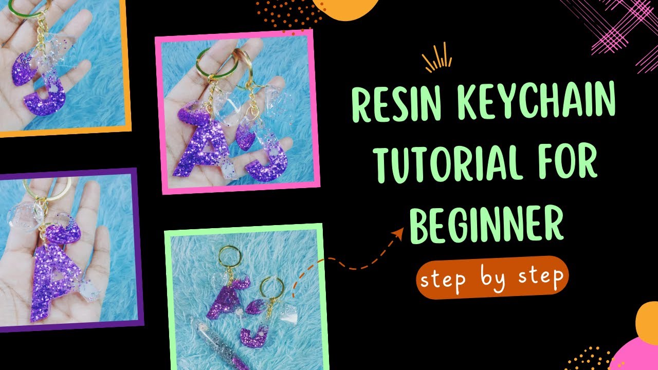 Complete video on making resin keychains with purple glitter | DIY ...