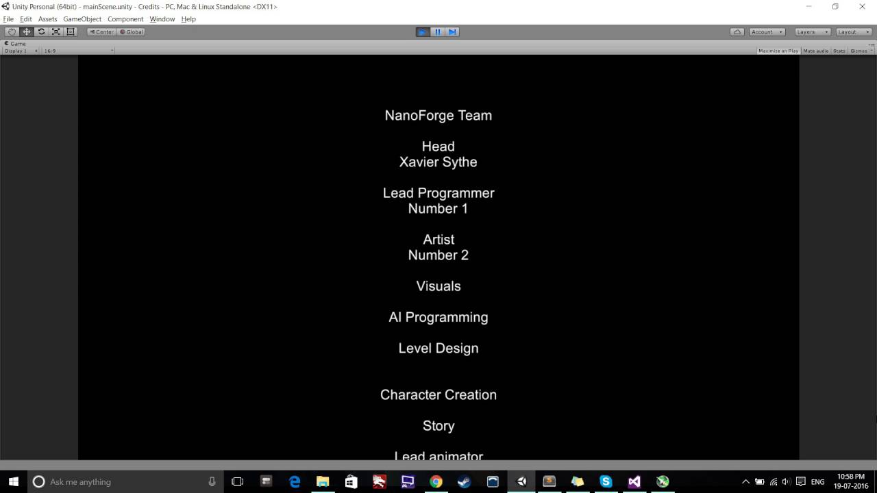 Credits scene test in Unity 5 - YouTube