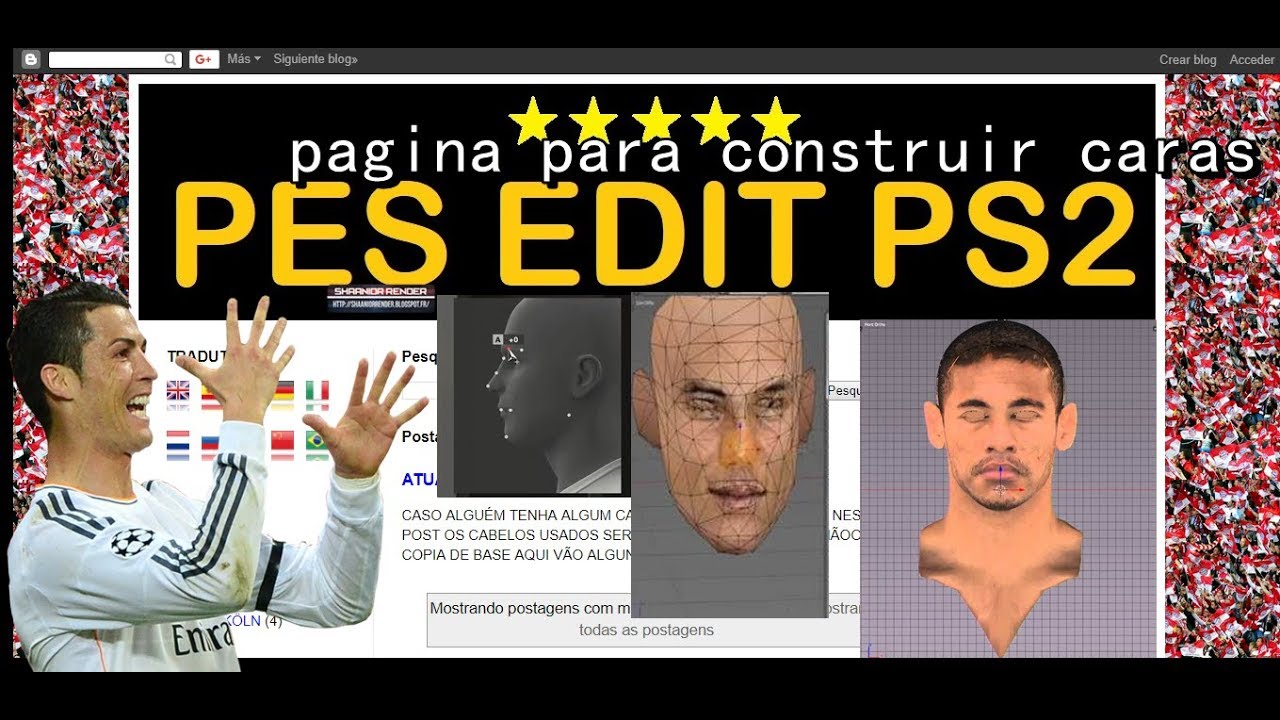 PES EDIT PS2 | Construcción Interna de Caras desde el Menú Editar ...