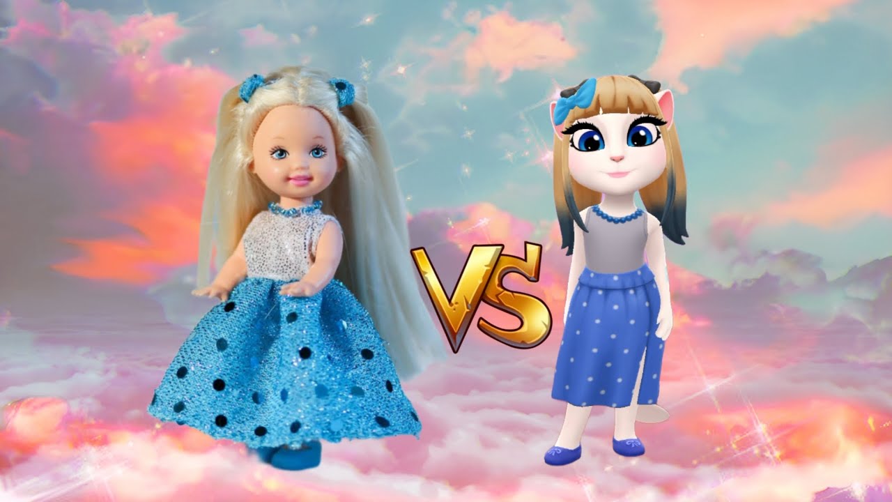 Cute Barbie doll Vs Angela 2 makeover By My Talking Angela 2 -New ...
