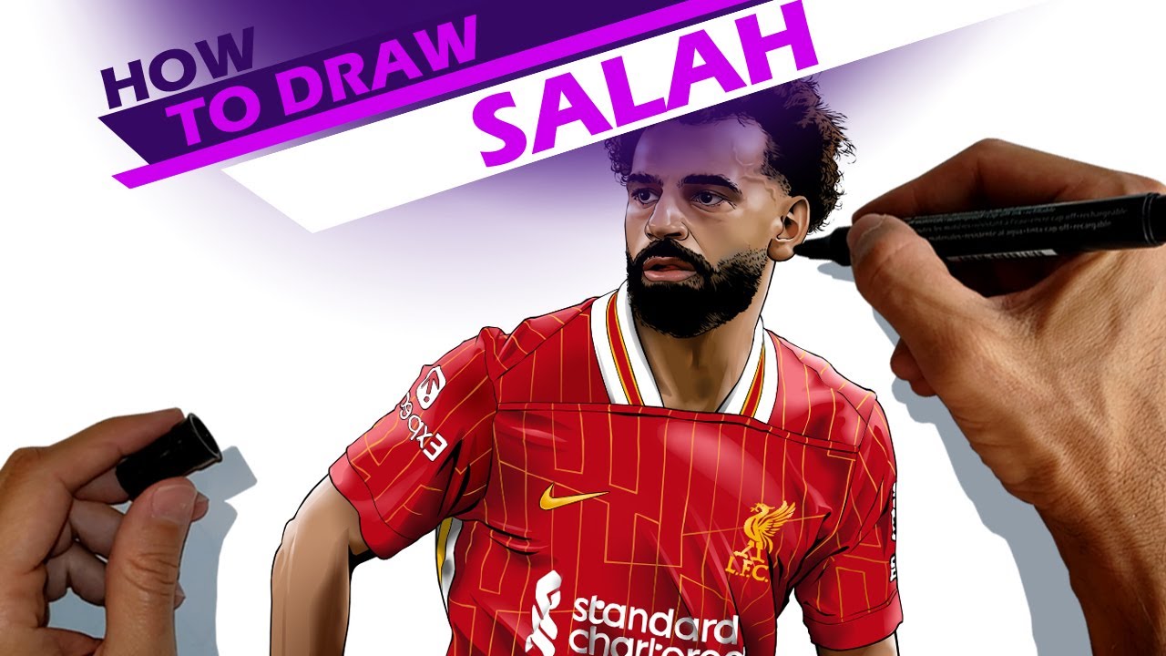 Mohamed Salah, Liverpool football player - How to draw - YouTube
