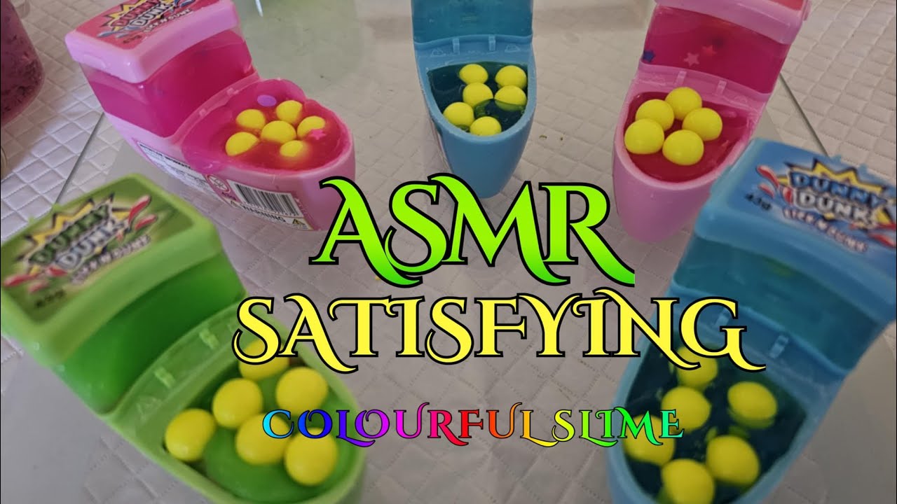 SATISFYING COLOURFUL DUNNY DUNK SLIME ASMR 10 #slime #viral #short ...