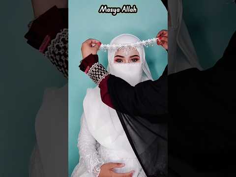 Masya Allah pasang cadar pengantin,ukhti bercadar cantik, makeup pengantin ukhti bercadar