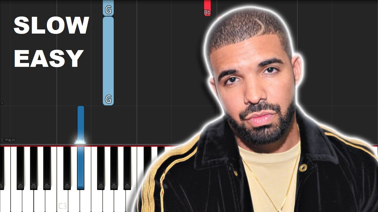 Drake - Nonstop (SLOW EASY PIANO TUTORIAL) - YouTube