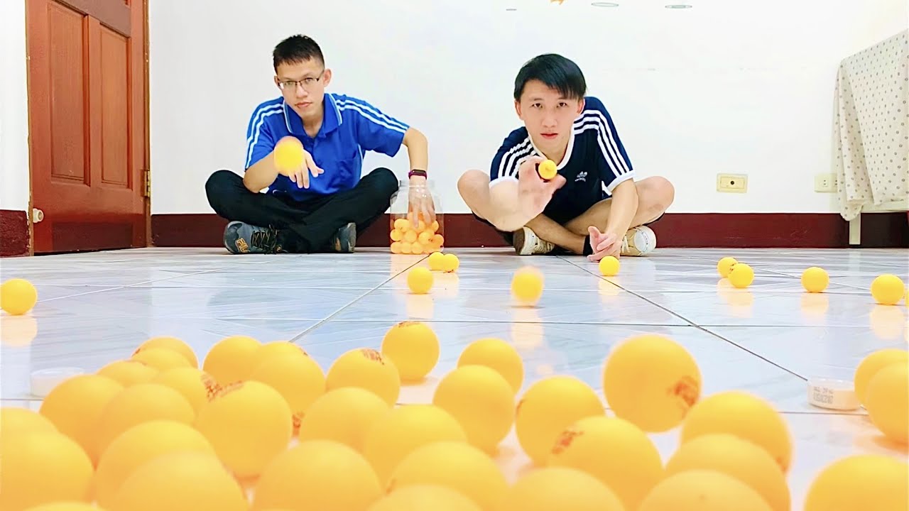 實測到底要投多少球才會進？瓶蓋乒乓球！bottle cap ping pong game【阿丞哥哥】 - YouTube