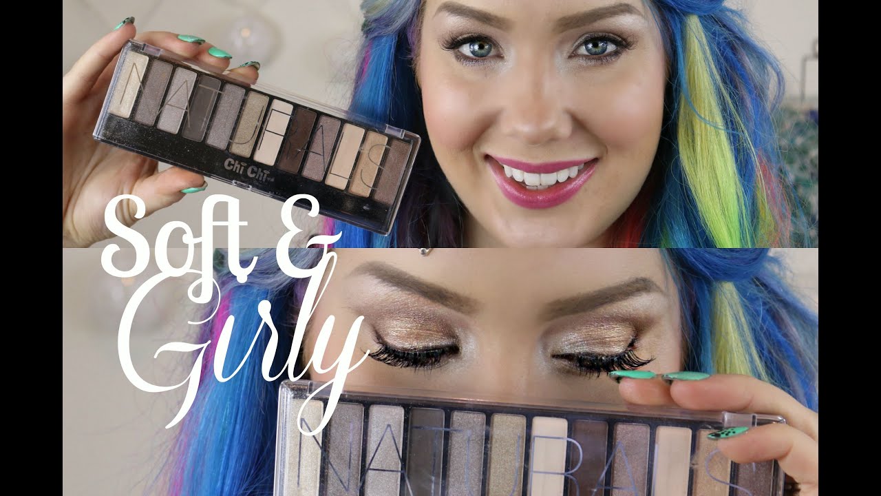 Soft & Girly Makeup! Chi Chi Naturals Palette! | Jade Madden - YouTube