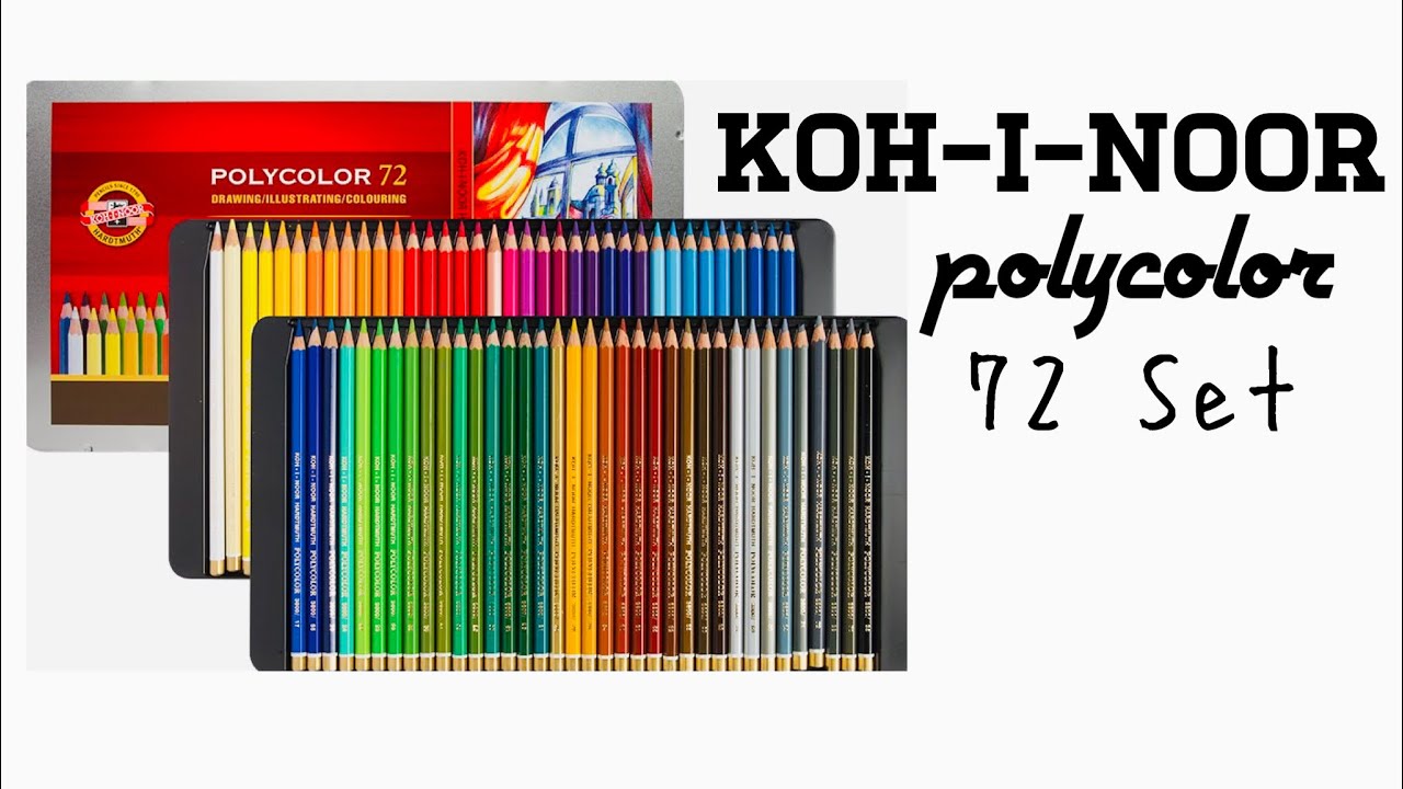 KOH I NOOR POLYCOLOR 72 SET | Unboxing and Swatching - YouTube