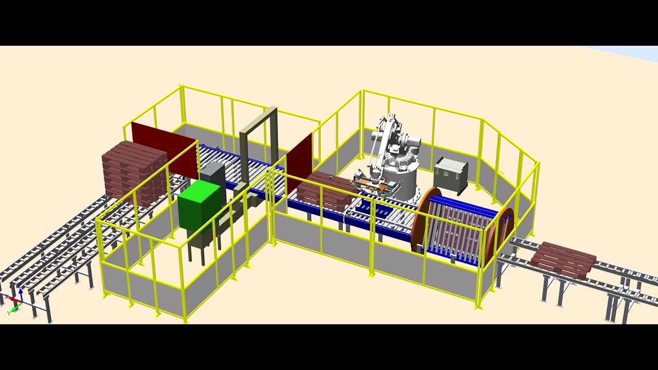Robotic Pallet Stacking simulation in Robotstudio - YouTube