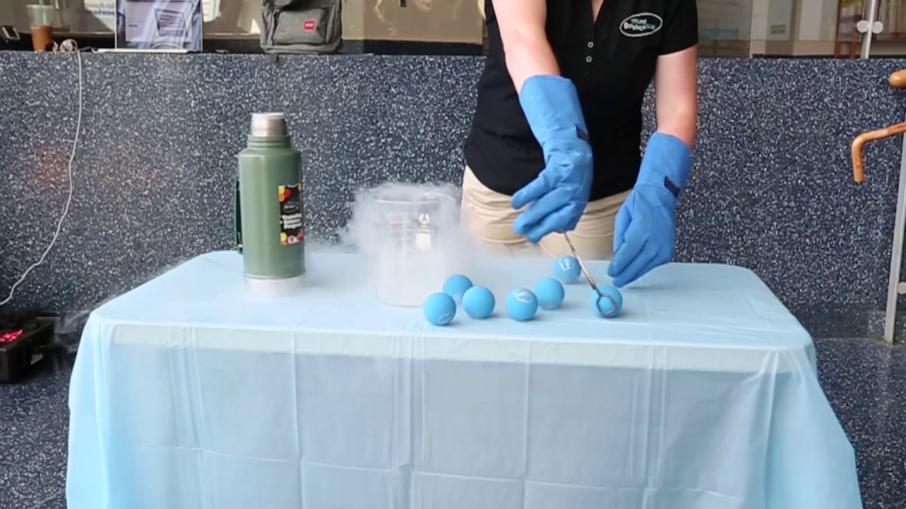 Liquid Nitrogen Frozen Ball Drop - YouTube