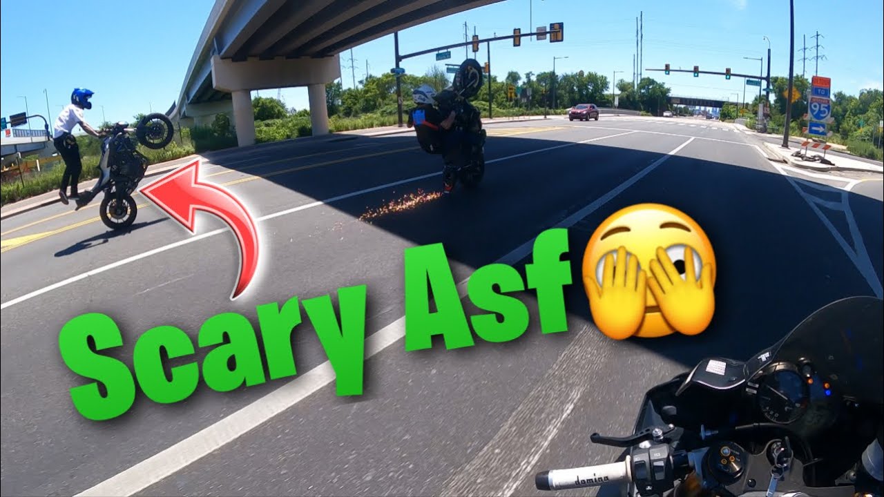 Super Bikes Run Into Crazy Pack Of Stunt Riders * Pure Sound * R6 ...