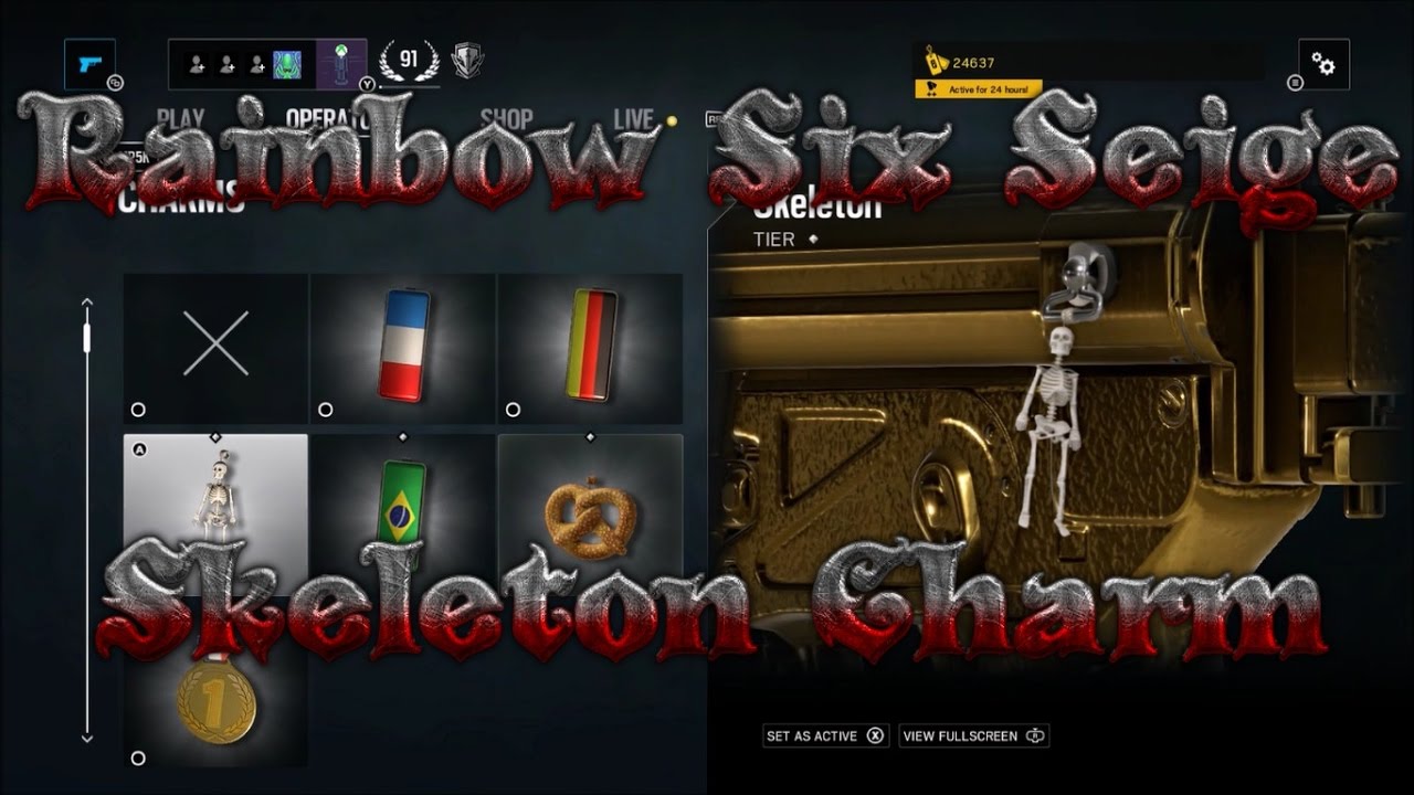 Rainbow Six Siege unlocking Skeleton Charm - YouTube