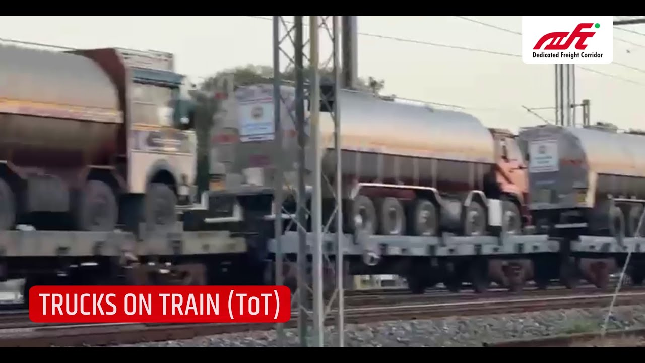 TRUCKS ON TRAIN | DFCCIL Multimodal Logistics - YouTube