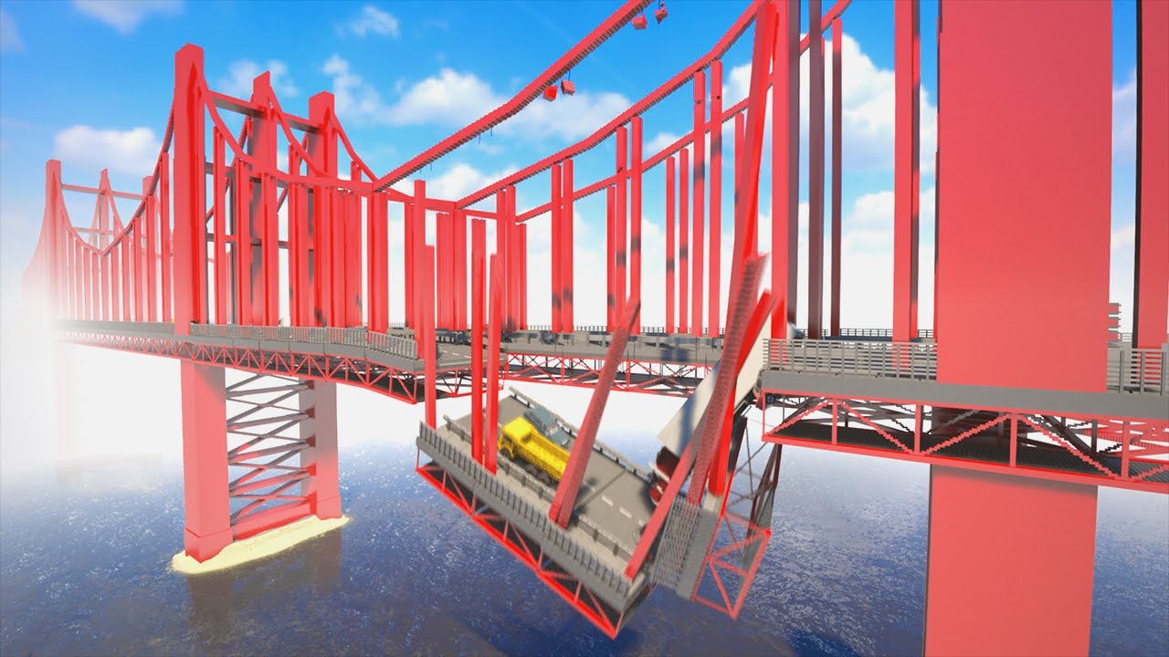 Bridge Collapsing - with Traffic 🌉🌉💥 | Teardown - YouTube