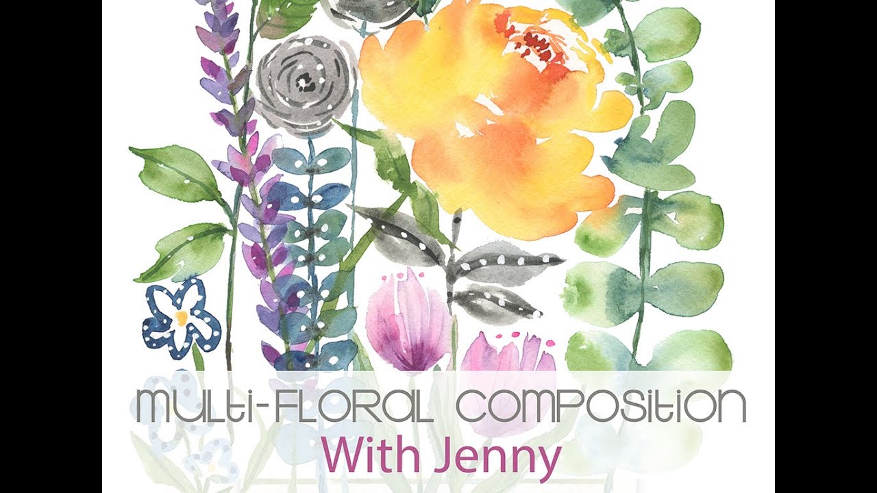 Watercolor Simple Floral Composition - YouTube
