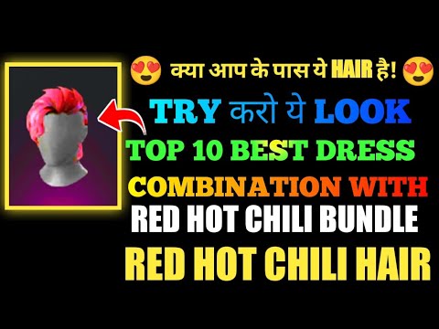 TOP 1 BEST DRESS COMBINATION WITH RED HOT CHILI HAIR // TOP 1 FREE FIRE ...