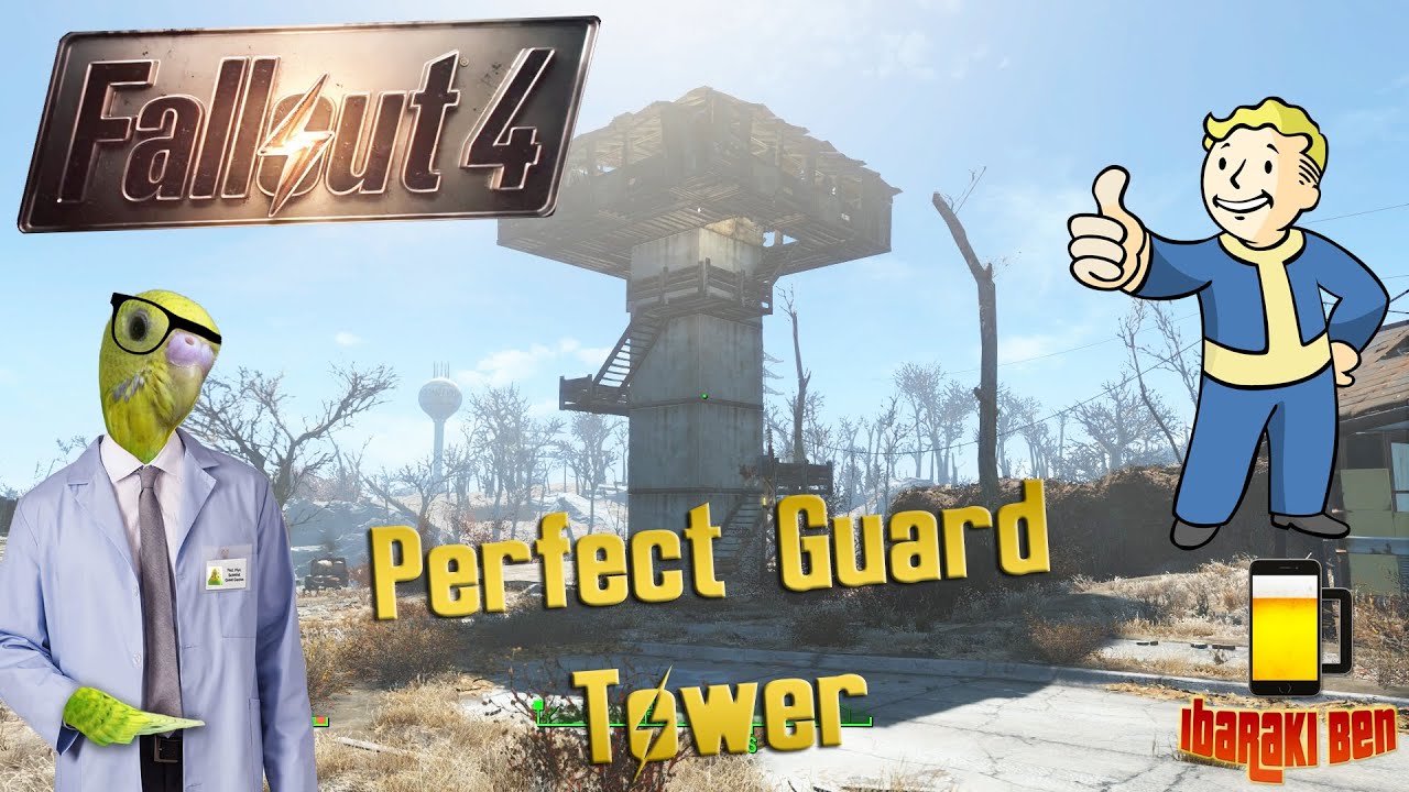 Fallout 4 - Perfect Settlements - Guard Tower & Living Quarters - YouTube