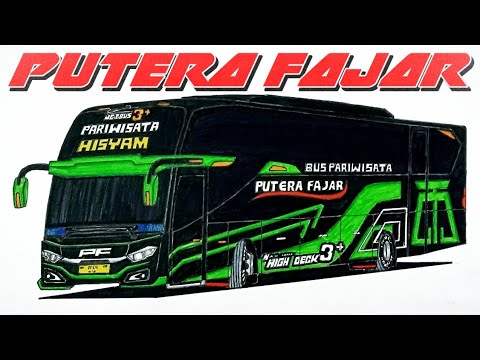 BUS PUTRA FAJAR || CARA MENGGAMBAR BUS PUTA FAJAR - YouTube