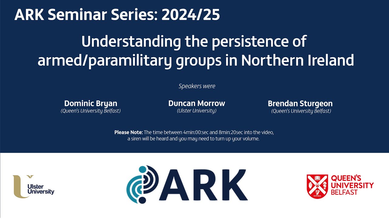 ARK Seminar: Understanding the persistence of armed/paramilitary groups ...