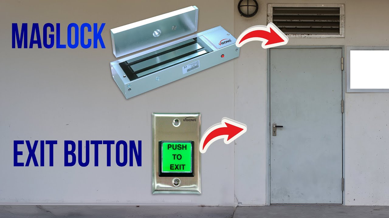 1200lbs Indoor Electromagnetic Lock with Push to Exit Button Kit for ...