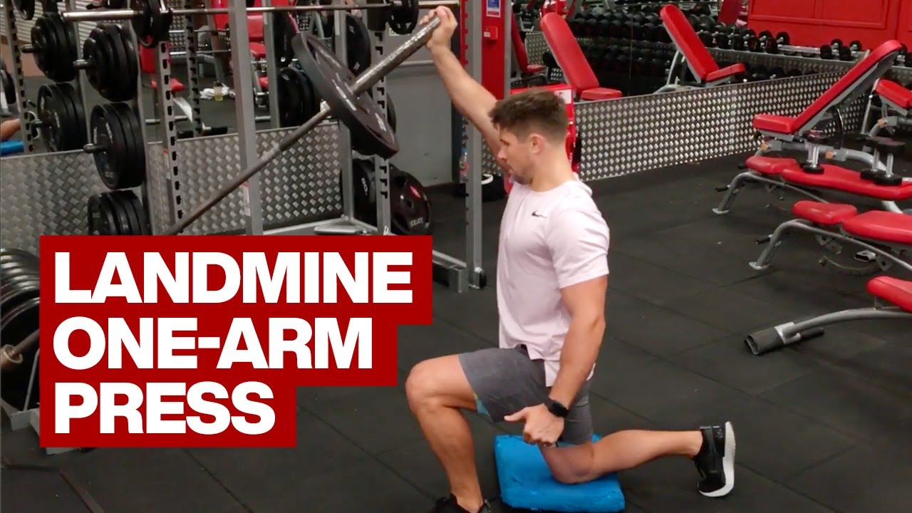 Landmine Single-Arm Press - YouTube